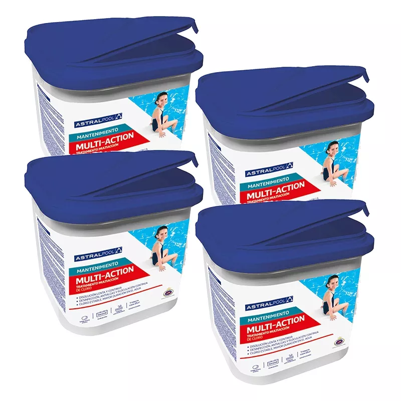 Multiaction tablets 250 grams Astralpool 5 kg - Pack of 4